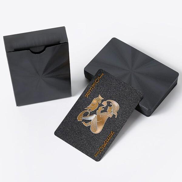 QUANTALY トランプ 54枚入り プラスチック製 マジックトランプ ブラック ゴールド 防水 金箔 パーティー ゲーム 集会 収納ケース付き (セットA)商品コード：49081133307型番：hgy-623カラー：セットA【商品仕様...