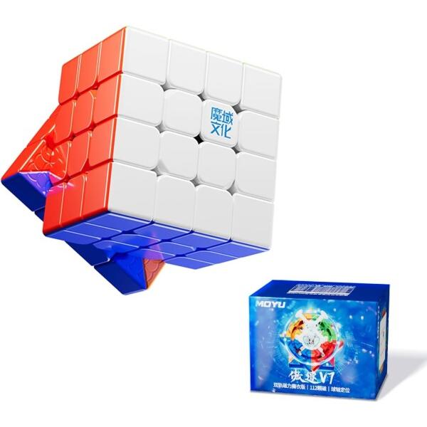 Moyu Aosu V7 デュアルトラック 4x4 磁気フラッグシップ ステッカーレス UVコーティング スピードキューブ ボールコア 4 x 4 58mm マグネット112個 アップグレード 2トラックプレミアム商品コード：4908113...