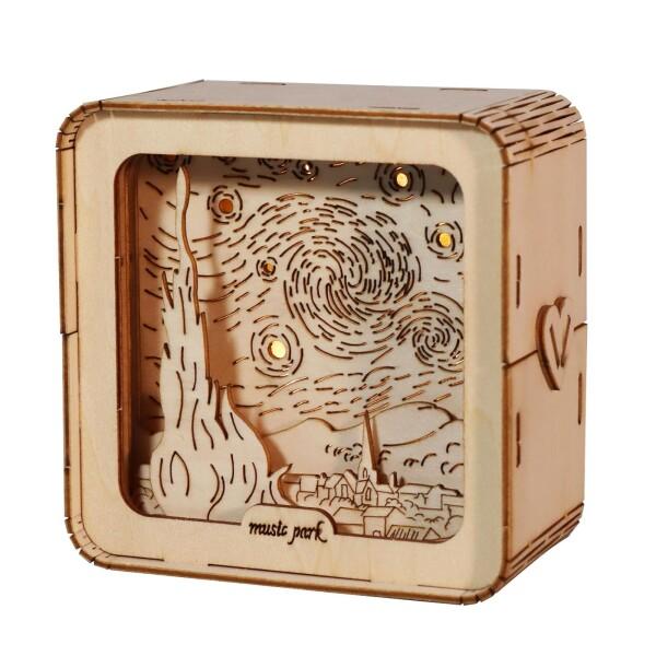 MusicPark 立体パズル 大人向け つくるんですDIY 木製立体パズル 星空のライトアップモデルです や机の飾り 誕生日ギフト 女性向け商品コード：49081133608型番：YD-FT-R1カラー：star?アーティスティック星月夜...