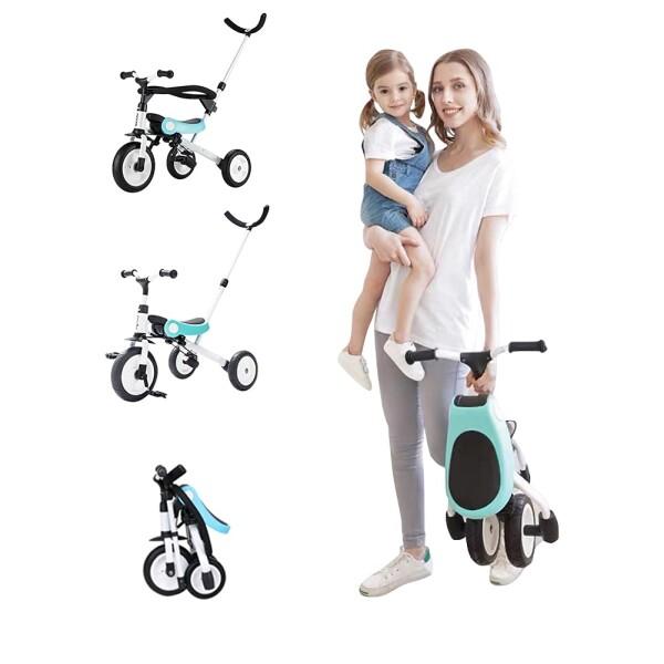 Kamelun 三輪車 3in1 手押し棒付き 手押し車 1~6歳 折り畳み自転車 軽量 子供 自転車 誕生日プレゼント キックバイク へんしんバイク 保護ガード付き商品コード：49081133999型番：17-SLC-CHL-サイズ：ブル...