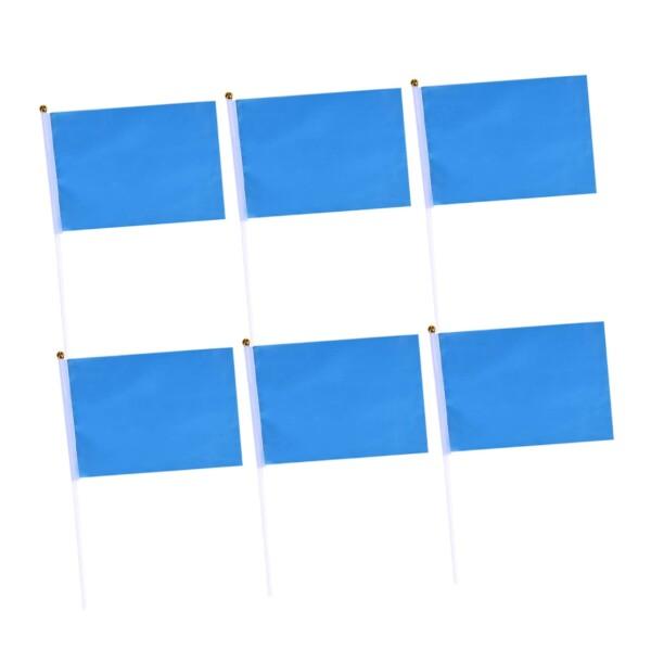 ROMISBABA 50個セット 軽量ポリエステル製 ハンドヘルドミニフラッグ 四角い旗 ブルー パーティー装飾 祭りイベント用 応援旗 携帯便利商品コード：49081134123型番：354EXXE2423M33サイズ：14X21cmカラ...