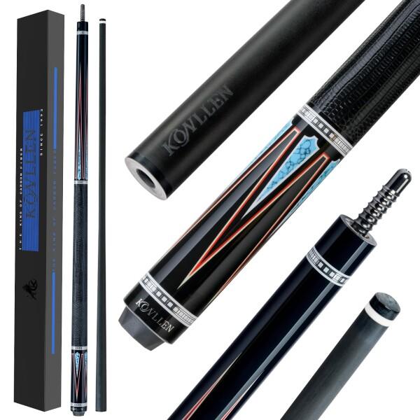 KONLLEN カーボンファイバープールキュースティック 58インチ 大人用 フルカーボンテクノロジー 低偏向プールキュー ビリヤードキュー 12.5mmチップ付き (コントロールが簡単、プロテーパー、超滑らか)商品コード：49081134...