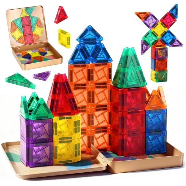 60PCS ミニマグネットプロック 磁石おもちゃ ブリキ箱入りマグネット おもちゃ知育玩具誕生日プレゼントクリスマスプレゼント商品コード：49081134706型番：CLP-60[ミニマグネットブロックセット]丈夫なアイアンボックスに収納さ...