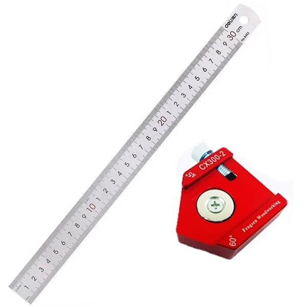 EXDUCT ケガキ 工具 マーキングゲージ 木工 金属 ケガキゲージ スコヤ マグネット付き 45度 60度 90度 位置決め CX300-2商品コード：49081134823型番：4573558483435カラー：CX300-2マグネッ...