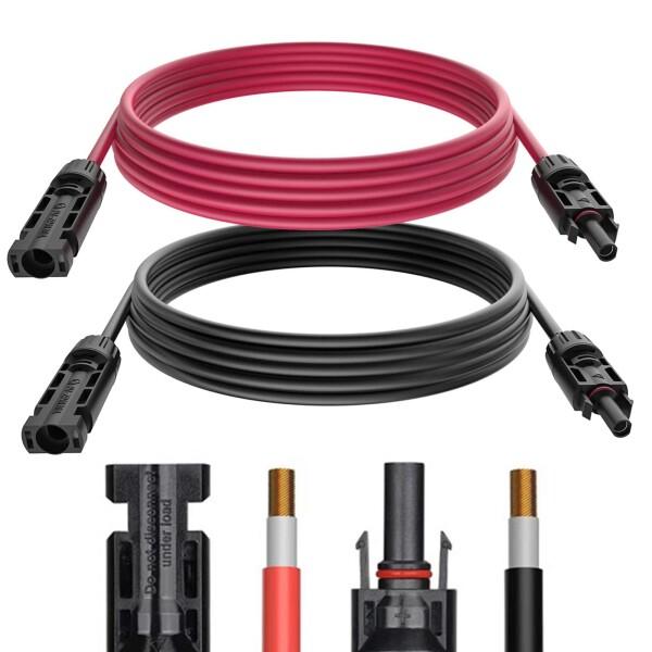 ソーラー延長ケーブル MC4コネクタ付き 太陽光発電用 PV1-F ケーブル 14AWG（2.5mm?） 赤黒 各1m〜20m 防水耐候 錫メッキ無酸素銅 1000V対応 (5m)商品コード：49081134885型番：cojppw02サイ...