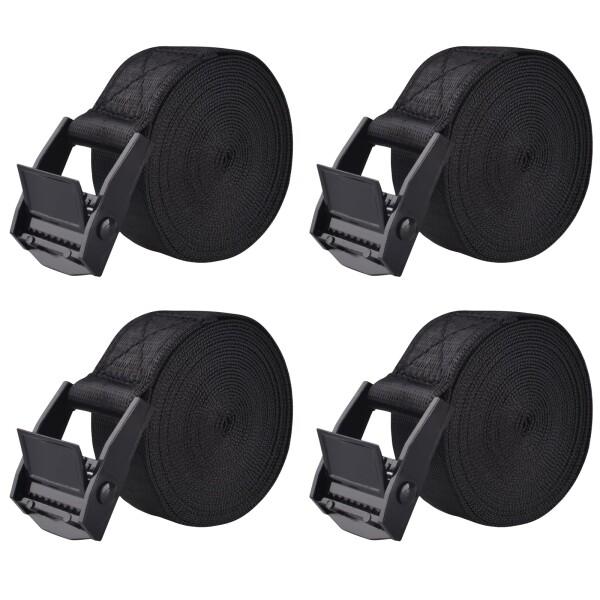 TRIWONDER 荷締めベルト ラッシングベルト 多用途 固定ベルト タイダウン 結束バンド 梱包 荷締機 自動車 バイク Lashing Strap 地震対策グッズ (1# ブラック - 4本, 3m)商品コード：49081135058...