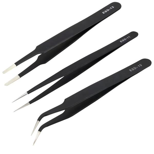精密ピンセット 極細 ピンセット 高精度 ステンレス製 3本セット ツイーザー 細い プラモデル 模型製作 電子機器修理 手芸 まつ毛 ネイルアート TS-11 TS-13 TS-15商品コード：49081135355【幅広い用途に対応】精...