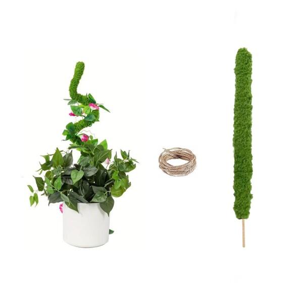 Charming Club 園芸支柱 モスポール モンステラ観葉植物 ポトス ヘゴ ココスティック 支柱 人工苔柱 植物サポート つる性植物 ガーデニング支柱 花ささえ フラワースタンド ヘゴ代替 手で曲げ可能 ポリエステル繊維 (60cm...