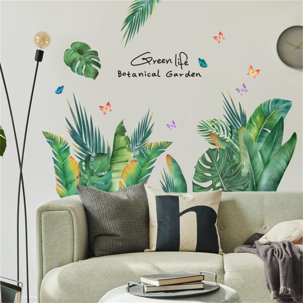 WOHAHA ウォールステッカー 観葉植物 南国 大きな Green Life Botanical Garten ウォールシール Home Wall Sticker Decor Art 壁紙シール はがせる おしゃれ 北欧 御洒落 ウォール...
