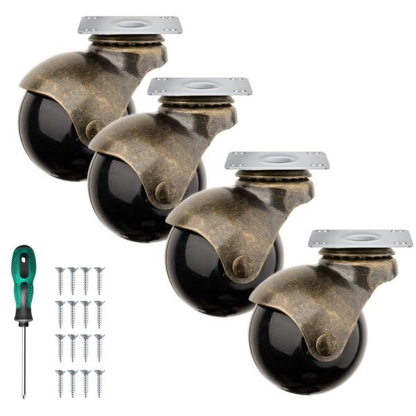 Niesporek ボールキャスター 4個セット 椅子交換用 50mm 耐荷重200KG 家具 、ソファ、キャビネット、椅子適用 硬質PP製商品コード：49081137848型番：Nies-0047カラー：ブロンズ【強度と耐久性を両立した設...