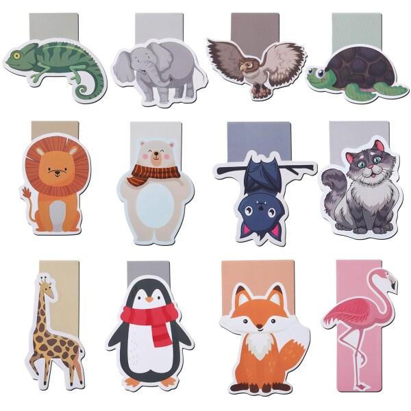 girldate しおり 12枚セット マグネット式 ブックマーク 栞 しおり おしゃれ かわいい 動物柄 プレゼント 本が好き 学生 教師 読書 学習用商品コード：49081138495型番：TEQNWVB2407【可愛い動物柄】この磁気...