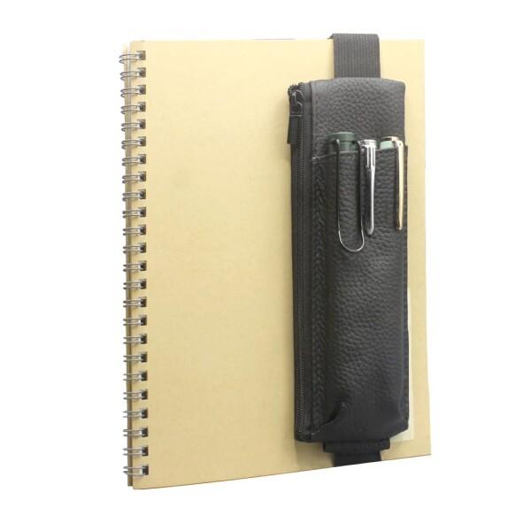 ペンホルダー 手帳用 伸縮バンド付き ブックバンド ペンケース 本革 筆箱 ペン入れ A4/A5/B5/B6 タブレット/手帳/日記帳 対応可商品コード：49081138659型番：DO2024417-1カラー：ブラック【スペック】素材:本...
