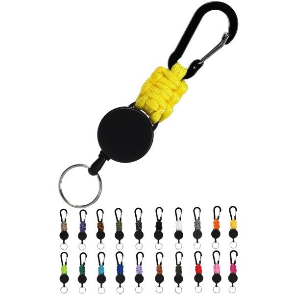 (SasuGadget) サスガジェット リールキーホルダー キーリール 鍵 カラビナ 伸びる ワイヤー リール ストラップ 強力 小型 金属ワイヤー 釣り パスケース 子供 (イエロー)商品コード：49081138910サイズ：H140×...
