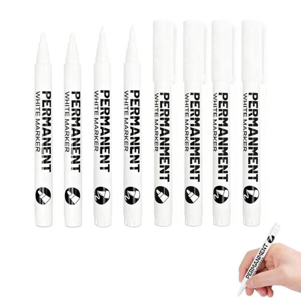 QUANTALY 白ペン 水性 2種類のペン先 0.5~5mm線幅 8本セット ホワイトマーカー タイヤマーカー 速乾 耐水インク ガラス 石 セラミック 木材 金属 タイヤ用(ホワイト)商品コード：49081139022型番：poo-96...