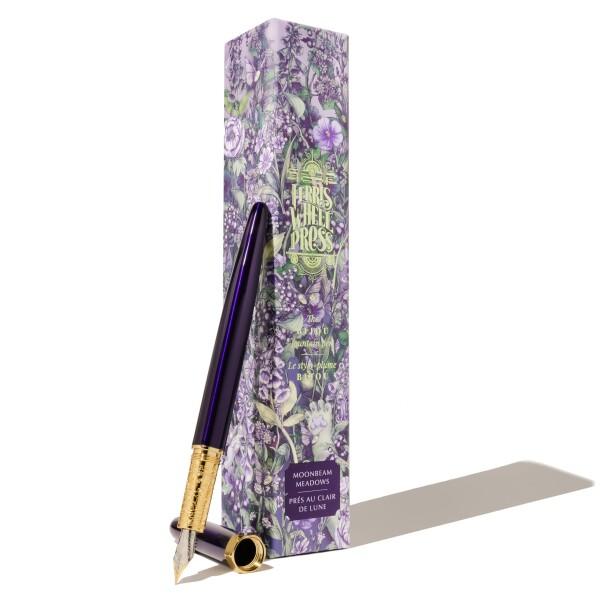 Ferris Wheel Press, Bijou Fountain Pen, Moonbeam Meadows, Double Gold Plated, Sapphire Lacquer Finish, Two-Tone Steel Ni...