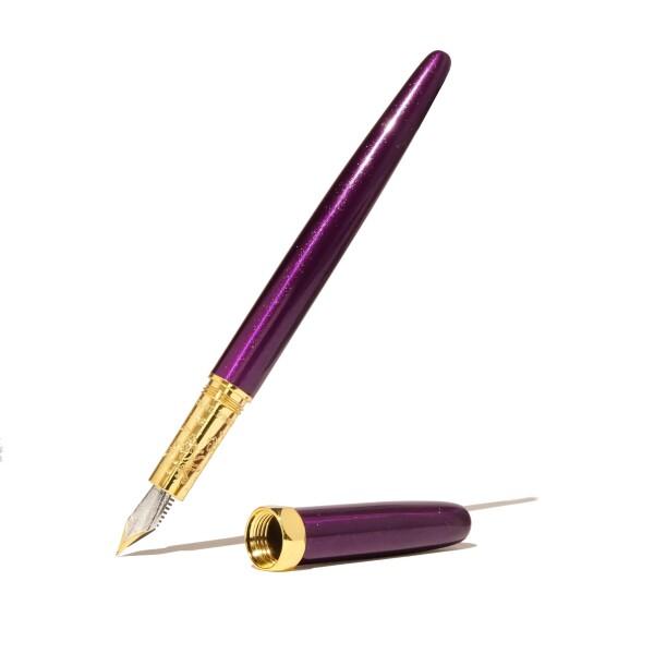 Ferris Wheel Press, Bijou Fountain Pen, Whispers of Twilight, Double Gold Plated, Sapphire Lacquer Finish, Two-Tone Stee...