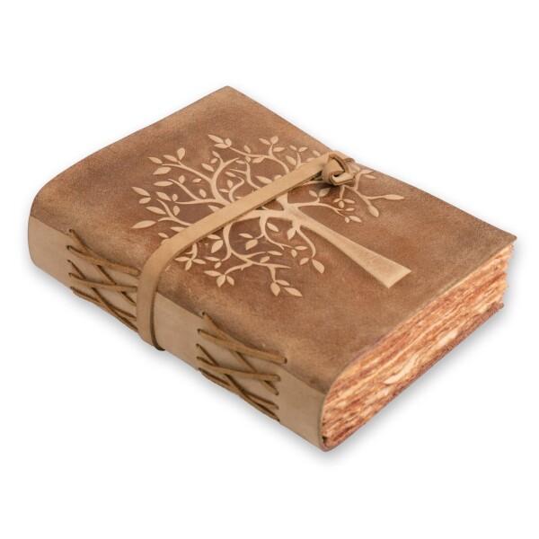 LEATHER VILLAGE Tree of Life ジャーナルノートブック スケッチブックダイアリー - 13 X 8インチ - ブラウン - 200ページ - 水彩紙 - Book of Shadows - ヴィンテージレザー綴じジ...