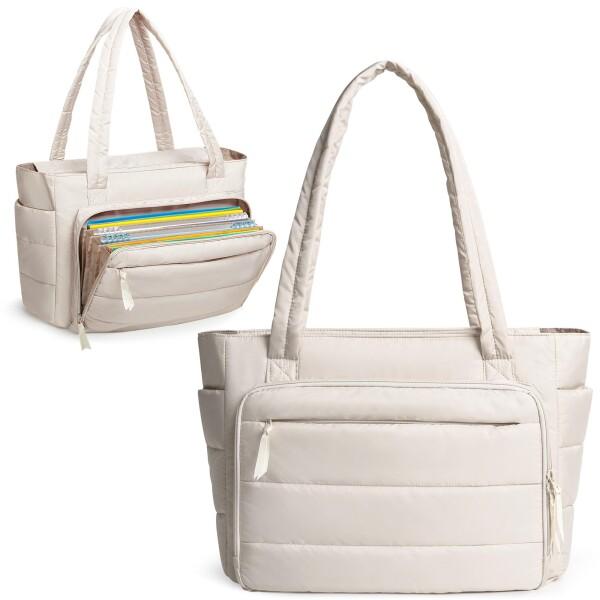 (Yarwo) 教師バッグ 大容量 訪問バッグ ラップトップ収納 軽量 通勤 通学 旅行 ビジネス ベージュ商品コード：49081140137型番：JPYW13503サイズ：40cm x 22cm x 29cmカラー：ベージュ超軽量:柔らか...