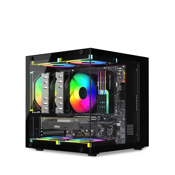 MOIKYIGI 超小型 MicroATX MiniITX PCケース 強化ガラス側板 コンパクトデスクトップケース (ブラック)商品コード：49081141616型番：computerchassis-T15サイズ：M-ATX（Mini)カ...