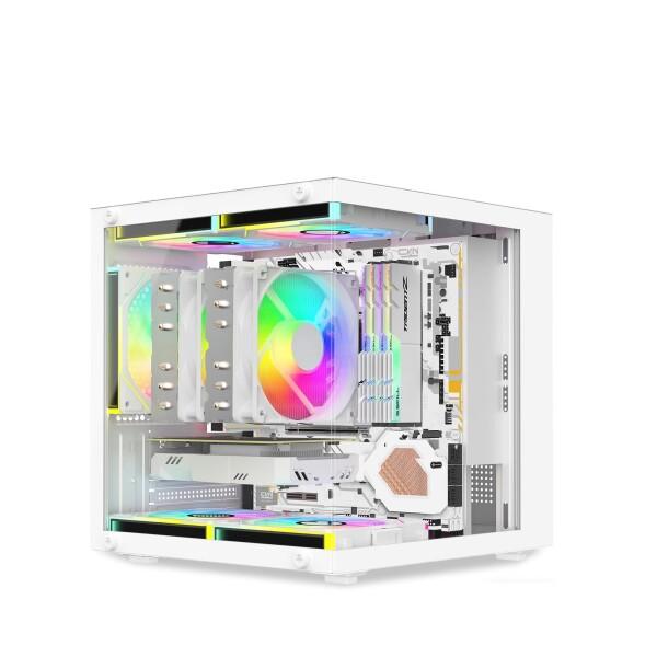 MOIKYIGI 超小型 MicroATX MiniITX PCケース 強化ガラス側板 コンパクトデスクトップケース (ホワイト)商品コード：49081141617型番：computerchassis-T15サイズ：M-ATX（Mini)カ...