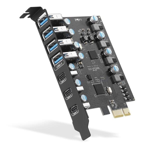Farboko PCIe to USB 3.0 拡張カード, Type-A×4ポート・Type-C×3ポート搭載, デスクトップPC用 PCI Express USBホストカード商品コード：49081141662型番：Fb-usb3-7pサ...