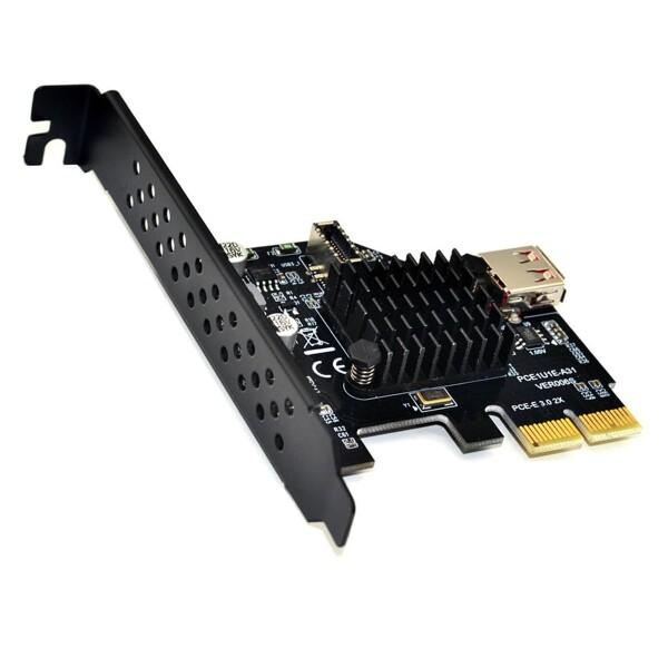 10Gbps USB 3.1 Type-E IDC フロントパネルソケット &amp; USB 2.0 - PCI-E Express カードアダプター ASM3142 チップセット (デスクトップマザーボード用)商品コード：4908114...