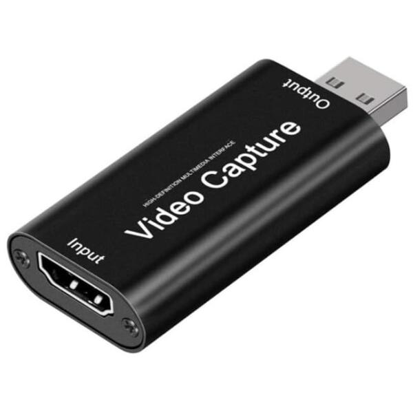 ChunRun USB 2.0 HDMIキャプチャーカード、1080p対応、ゲーム配信・画面共有・録画・ライブ会議用、UVC規格準拠、電源不要、超小型商品コード：49081141839型番：Vc-001カラー：ブラック高解像度: 1080p...