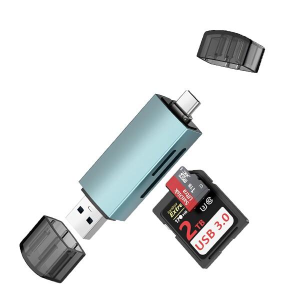 ANNIBER Type C SDカードリーダー 2-in-1 Type-C&amp;USB3.0 iphone17 マイクロSDカードリーダー OTG対応 usb c 超高速転送 タイプc カードリーダー 2TBまでサポート iPhone...