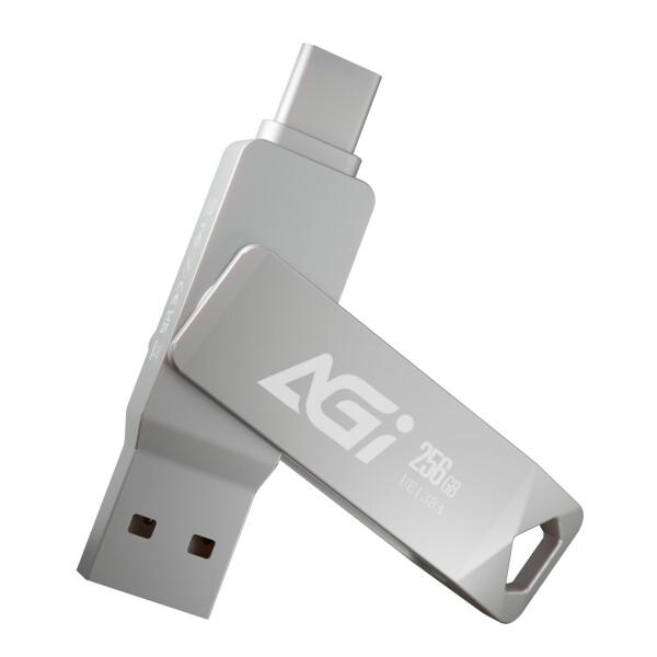 AGI USBメモリ 256GB USB3.2 Gen1 Type-C/Type-A 最大読み取り速度 120MB/s 外付けメモリ iPhone/iPad/Android/PCなど複数のデバイスのデータバックアップと転送に対応 UE138...