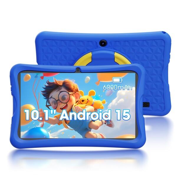 HCNCP 10.1インチHDスクリーンキッズタブレット、Android 15 キッズスペース&amp;YouTube Kids 対応&amp;iKids対応、4コアプロセッサ、6GB+32GB、事前インストールされた教育アプリ、子供用 知...