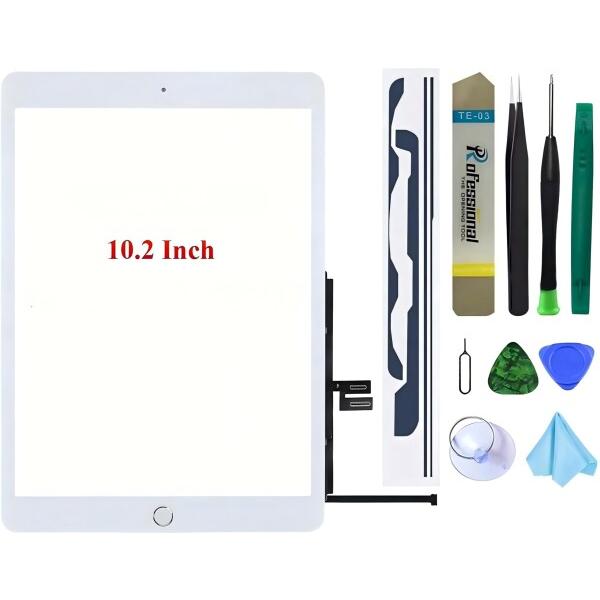 iPad 7 第7世代 10.2インチ (A2197 A2198 A2200)iPad 8 第8世代10.2インチ交換用スクリーンデジタイザー交換 (LCDは含まれません) + プリインストール接着剤 + ツール(ホワイト)商品コード：49...