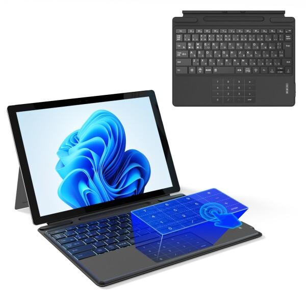 Ewin Surface Pro 8/9/X/10/11 キーボード ワイヤレス JIS標準日本語配列 Bluetooth接続 大型タッチパッド+テンキー統合 7色バックライト 磁気吸着 マルチペアリング 2台同時接続可能 タッチペン収納 ...