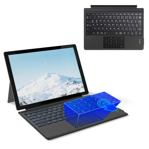 Ewin Surface Pro 3/4/5/6/7 キーボード ワイヤレス JIS標準日本語配列 Bluetooth接続 大型タッチパッド+テンキー統合 7色バックライト 磁気吸着 マルチペアリング 2台同時接続可能 Type-C充電式 ...