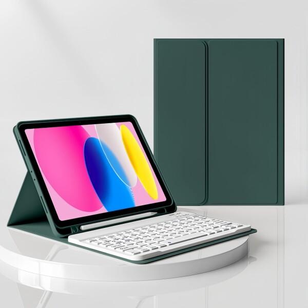 GOOVEN 2025年 Xiaomi Redmi Pad 2用のキーボード ケース マグネット 分離式 薄型 シャオミ Redmi pad2 11インチ用のワイヤレスキーボードケース 学生 ビジネス ペン収納可能， 深緑+白商品コード：4...