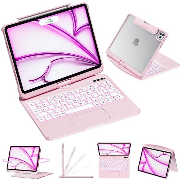 Sencela 2025新登場 iPad Pro 13インチ（M4 2024年発売）対応 日本語配列キーボードケース マジックキーボード 遅延なし・高精度 360度回転式 バックライト・ペンホルダー搭載商品コード：49081142144型番...