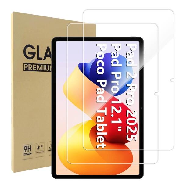 Simpeak 2枚入り Xiaomi Redmi Pad 2 Pro 2025 /Xiaomi Redmi Pad Pro/Xiaomi Poco Pad 12.1" 対応 強化ガラスフィルム 12.1インチ 液晶保護フィルム 高透過率 ...