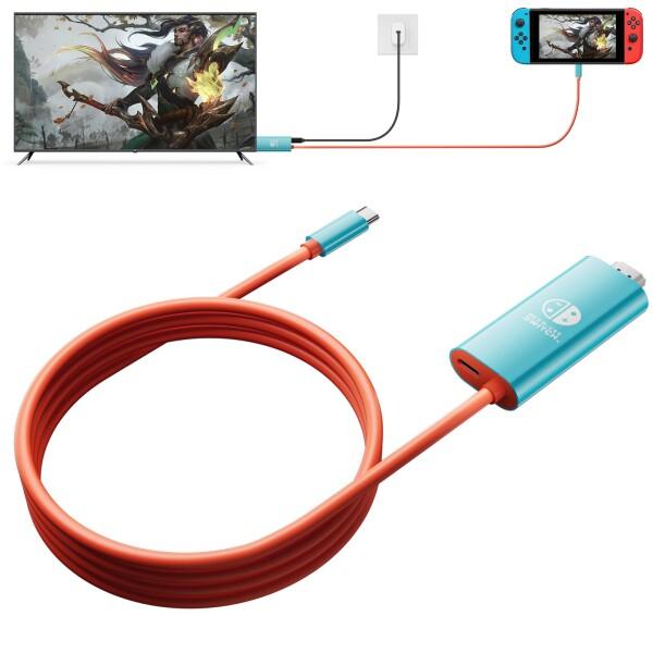 Switch用ドック 直接に TV 出力 Type-C to HDMI 変換ケーブル 2m 4K@60Hz 対応/HDMI変換/ PD100w充電/直接にTV出力多機能 アダプター小型 遅延なし/Switch 有機ELモデル/スイッチ/ノー...