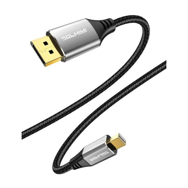 SOLMIMI 3M Mini DisplayPort-DisplayPortケーブル DP変換ケーブル 8K@60Hz/4K@240Hz 32.4Gbps HDR/Thunderbolt 1/2 MacBook Surface モニター ...
