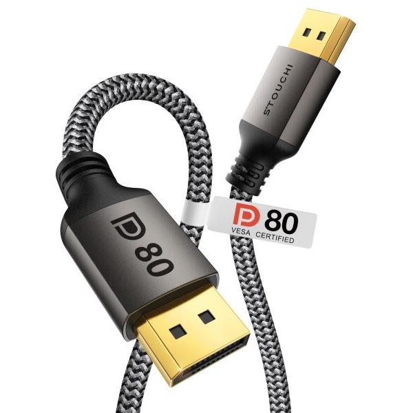 Stouchi 16K DisplayPort 2.1 ケーブル 2M 80Gbps DP2.1規格 16K/10K/8K/4K対応 HDR10・DSC1.2a・HBR20 G-Sync/FreeSync対応 下位互換性あり PC/ゲーミン...
