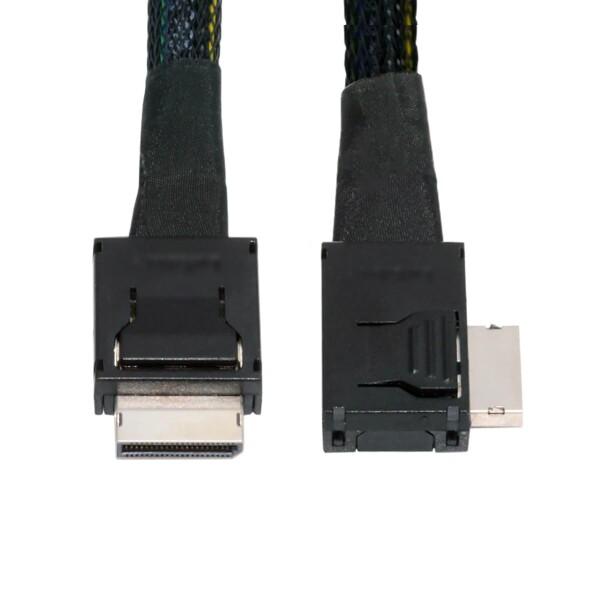 OcuLink PCIe 4.0 PCI-Express SFF-8611 4i - SFF-8611 データアクティブケーブル 左向き90度コネクタ eGPU SSD 外付けグラフィックカード用 50cm商品コード：49081142774...
