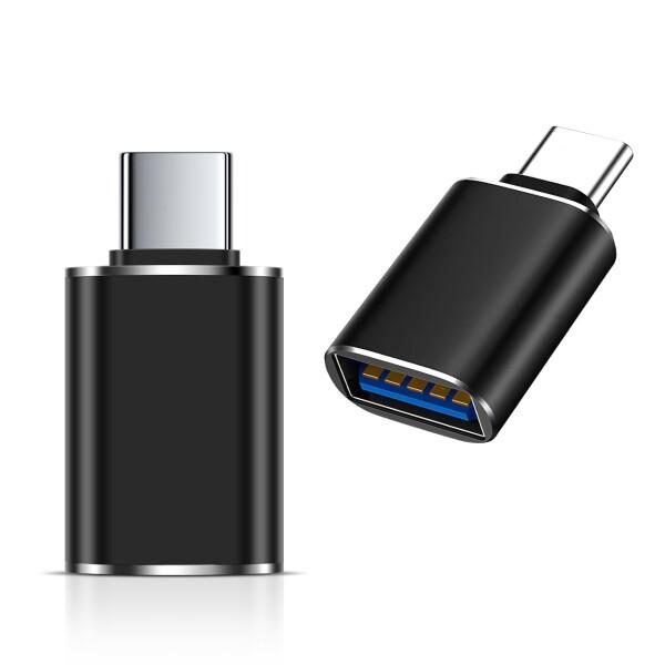 (JCJCLY)USB Type C変換アダプターUSB 3.0 5 Gbps高速転送タイプC OTG対応アイフォン、MacBook、iPad Pro、MacBook/XZ 2、Samsung S 10どのタイプc多機種対応2つのブラックセ...