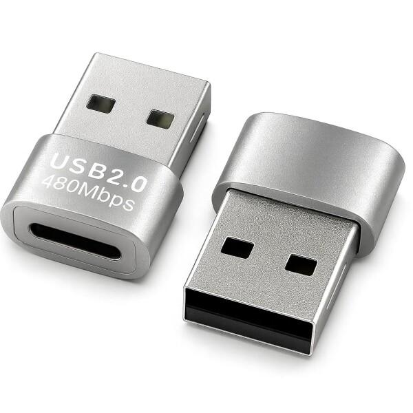 fine-R USB-C to USB-A 変換アダプター 2個セット 軽量 高速転送 タイプCメスAオス Mac Windows Android対応 (CtoA2.0 シルバー)商品コード：49081142848型番：AtoC-2-0サイ...