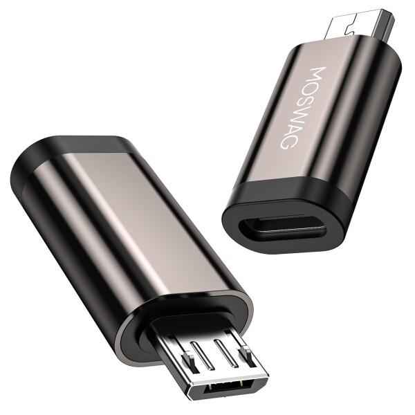 MOSWAG タイプC Micro USB 変換 マイクロUSB変換アダプター USB C to Micro USB 変換コネクタ 急速充電とデータ同期apple、Xperia、Galaxy、イヤホン、マウスなどMicro USBA設備対応...