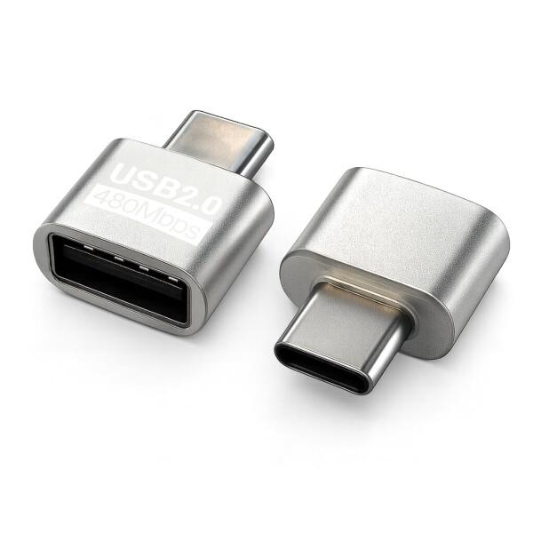 fine-R USB-A to USB-C 変換アダプター 2個セット 軽量 高速転送 OTG対応 Windows Mac Android iOS対応 (AtoC2.0 シルバー)商品コード：49081142851型番：AtoC-2-0サイ...