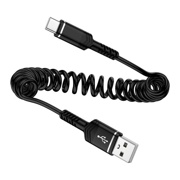 Vedfoad USB C ケーブル 0.4mから1.2mまで 伸縮式 最大2.4A急速充電 iphone17 タイプc ケーブル 480Mbpsデータ転送 コイル型 高耐久性 断線防止設計 iPhone17/16/15、iPad、Xper...