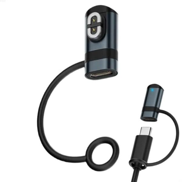 Shokzイヤホン用USB-C充電ケーブル変換 Shokz骨伝導イヤホン用USB-C充電ケーブル変換アダプター Shokz Type-C 用変換マイクロ 急速充電 コンパクト シリコンストラップが付 Shokz OpenRun/Afters...