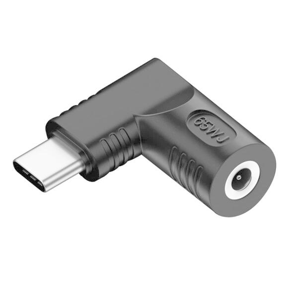 CYアダプタDC 20 Vジャック4.8 x 1.7 mmをUSB-C Type-C出力90度直角電源プラグ充電アダプタ65 Wに入力商品コード：49081142875型番：HX-UC-211-RI-4817MMカラー：Black 4817...