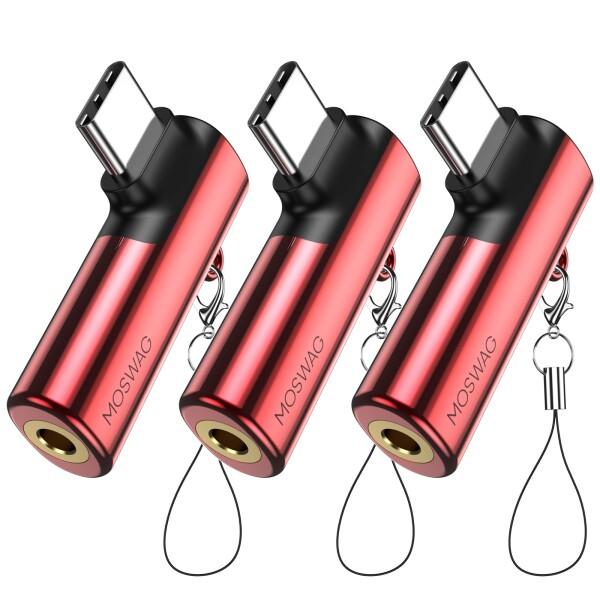 MOSWAG USB Cから3.5mmジャックアダプタ、タイプCから3.5mmヘッドフォン補助デジタルオーディオヘッドフォンアダプタ、サムスンギャラクシーS23 S22 Note10 A80、Huawei P50/P40 Pro、Googl...