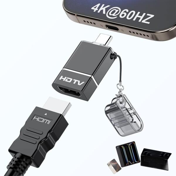 USB Type-C HDMI変換アダプタ Type-C HDMI 変換器・4K@60Hz 映像出力・Digital AVアダプタ・ミラーリング TV大画面 PS3/PS4/swith適用 iPhone 16 15 Pro Pro Max ...