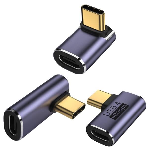 USB C 変換アダプタ L字 オス-メス延長アダプタ 40Gbps 高速転送 8K@60Hz映像出力 USB Type C 延長アダプタ 100W 5A急速充電 USB Type C 変換アダプタ 対応商品コード：49081143038型...
